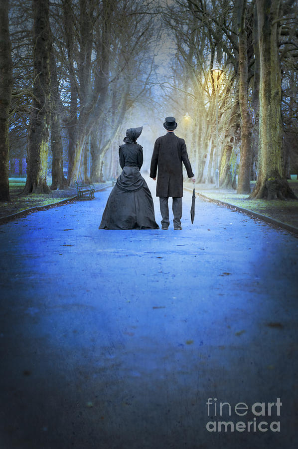 Victorian Couple In The Park At Dusk Photograph By Lee Avison