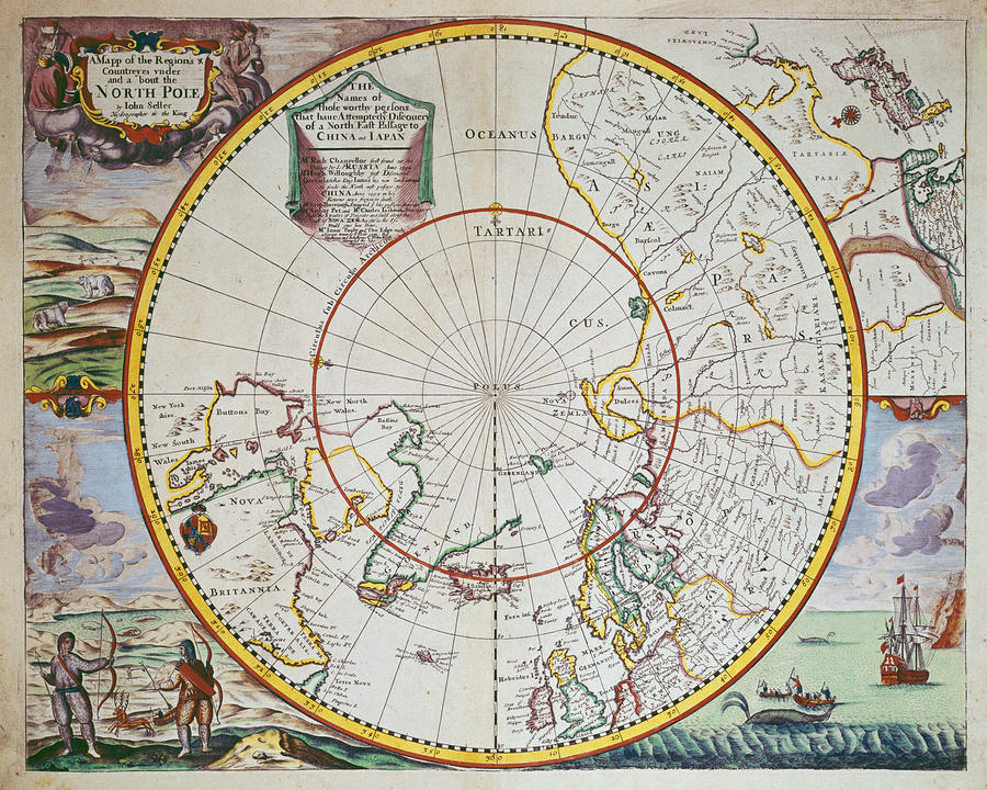 A Map Of The North Pole by John Seller