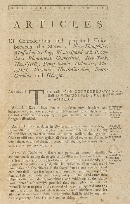 The Articles Of Confederation. First by Everett