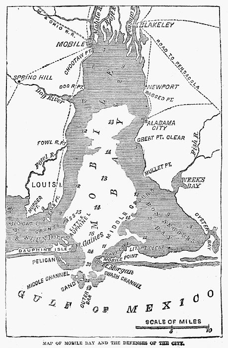 Battle Of Mobile Bay, 1864 Greeting Card by Granger