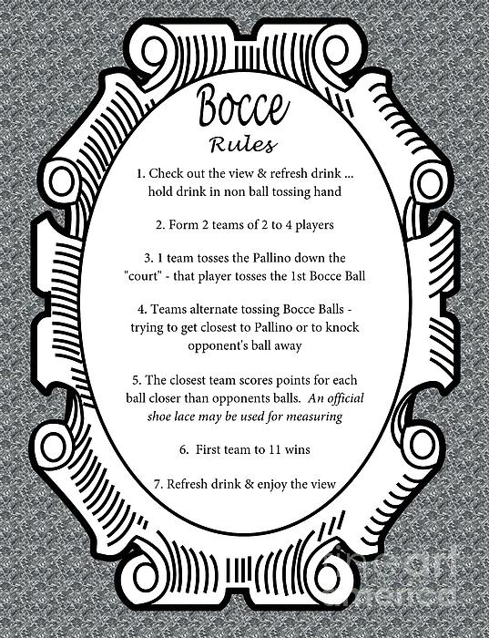 Bocce Rules Greeting Card by Nancy Patterson