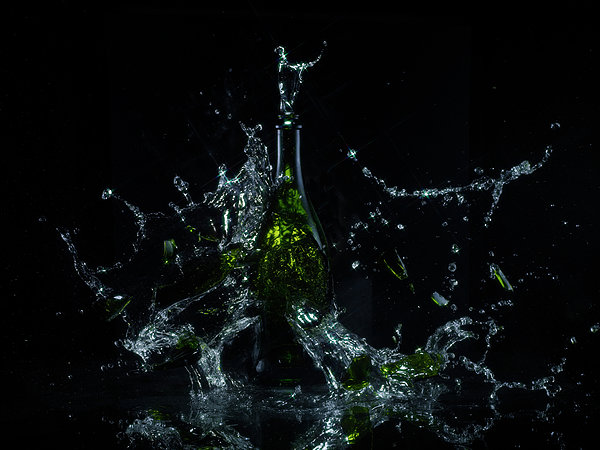 Exploding Bottle Greeting Card by Level1studio