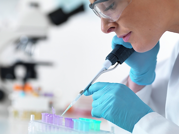 Scientist Using Pipette Greeting Card by Science Photo Library
