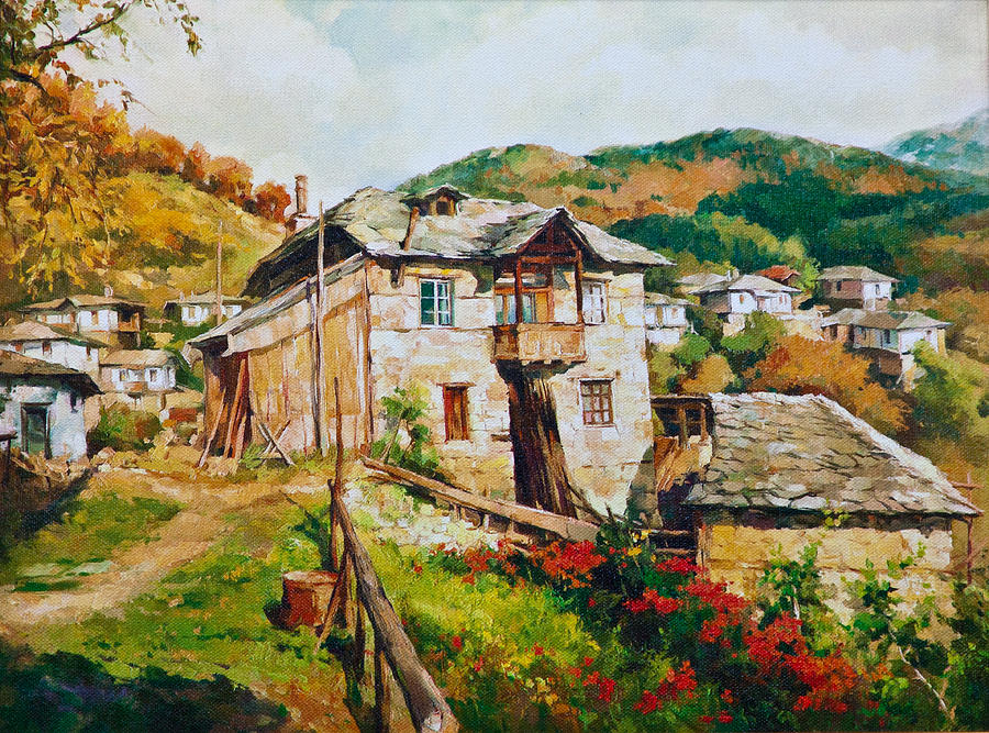 Old village Painting by REDlightIMAGE - Fine Art America