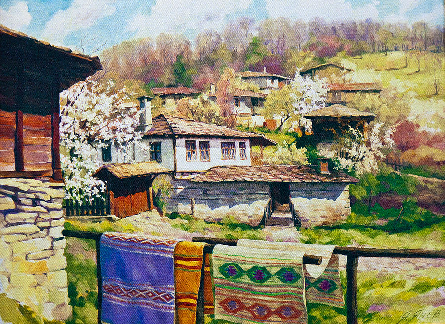 Spring Village Painting by REDlightIMAGE - Fine Art America
