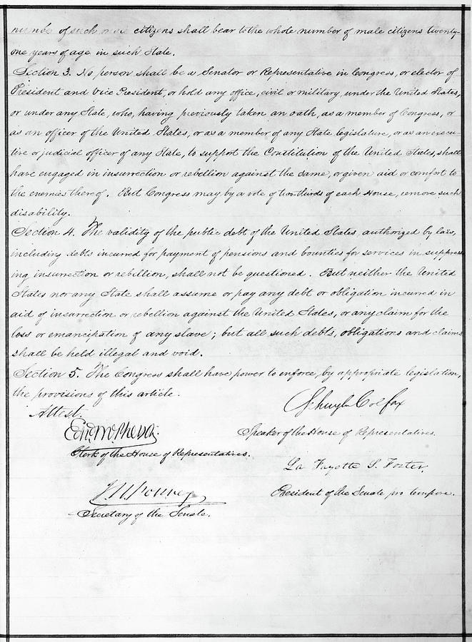 14th Amendment, 1868 Painting by Granger - Pixels