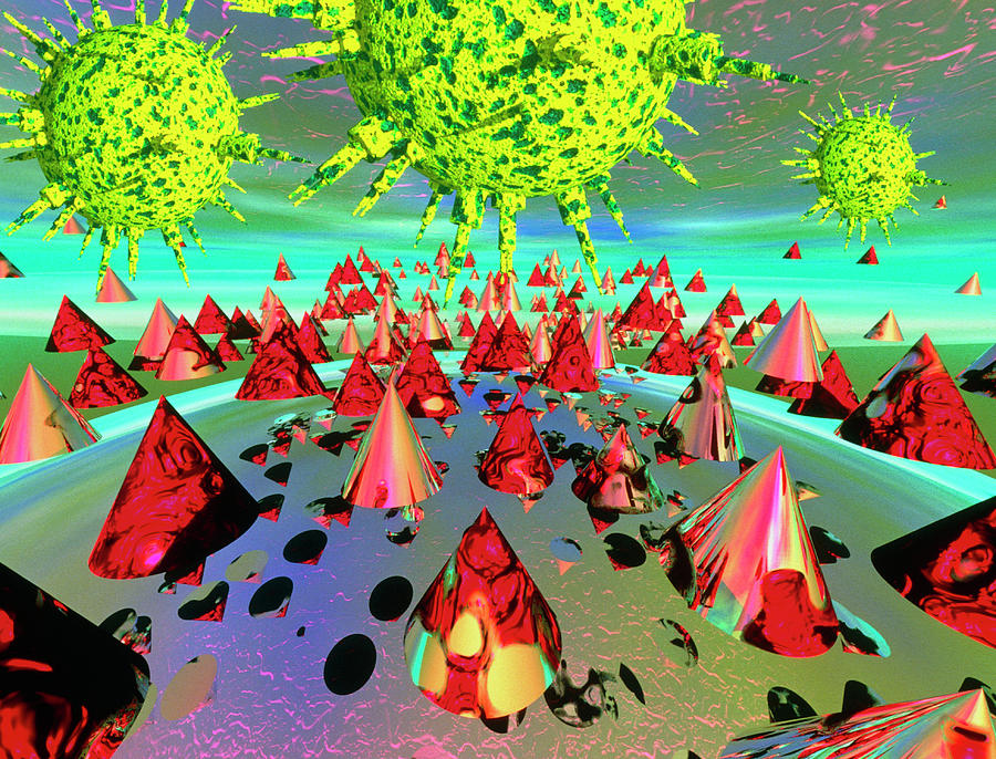 Abstract Computer Graphic Of A Viral Attack Photograph by Mehau Kulyk ...