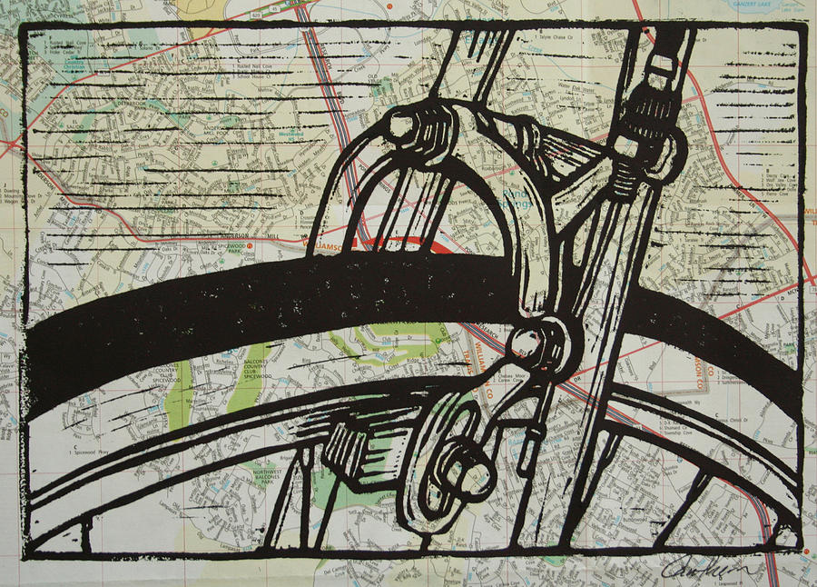 Brake on Map Drawing by William Cauthern - Fine Art America