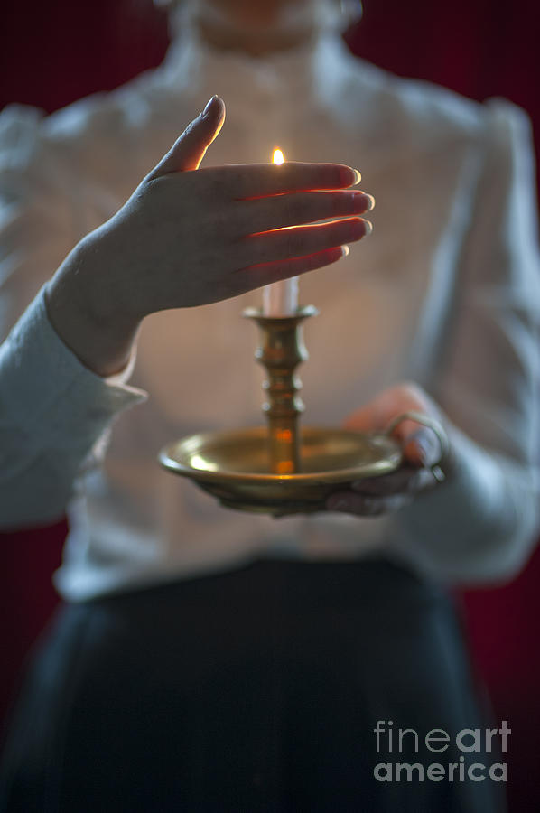 Edwardian Woman Holding A Candle Photograph By Lee Avison