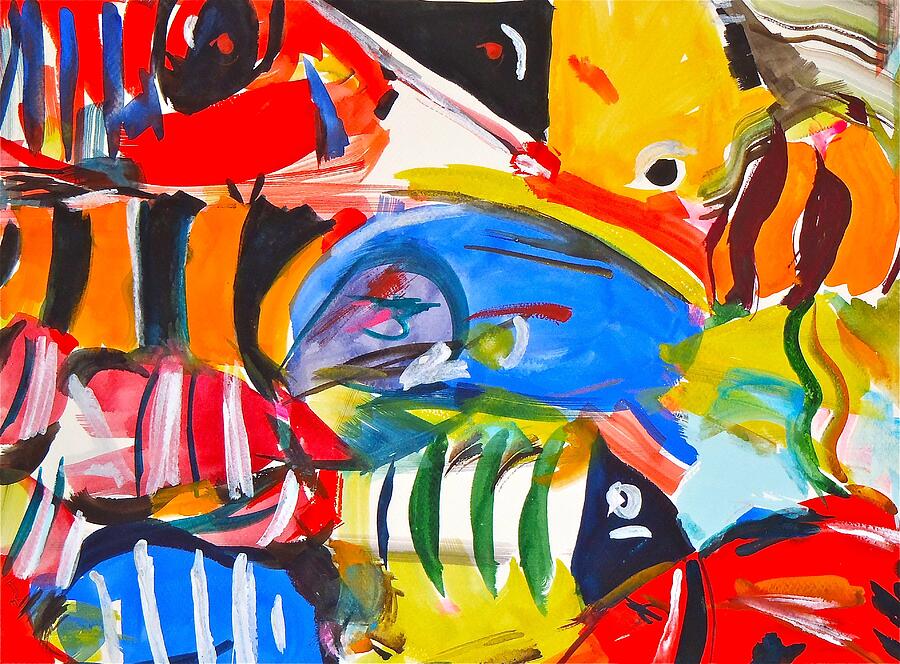 Fish Pattern Painting by Troy Thomas - Fine Art America