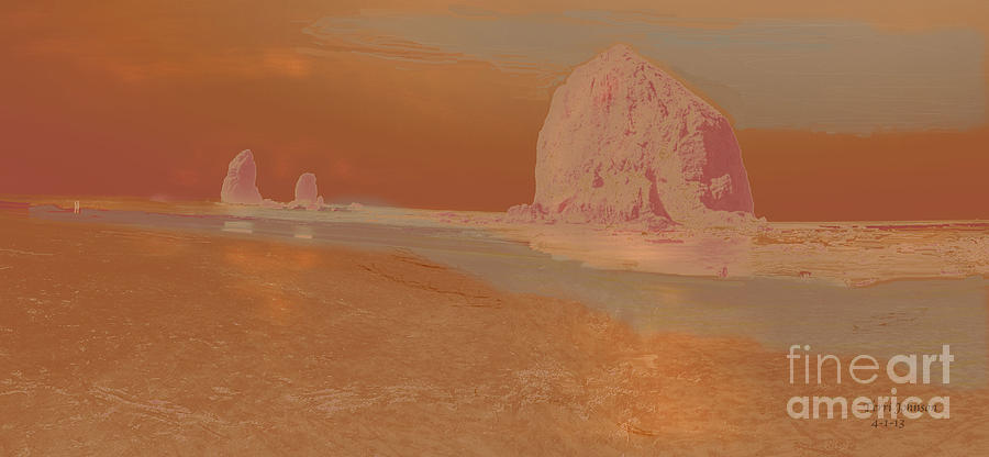 Haystack Rock Digital Art by Terri Johnson | Fine Art America