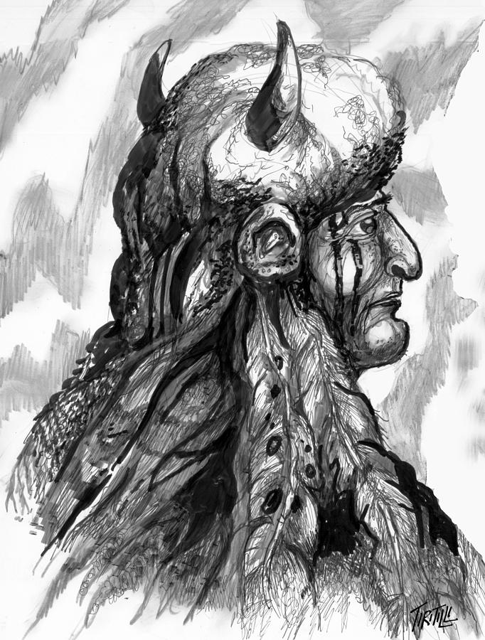 Indian Hunter Drawing by Robert Tiritilli - Fine Art America