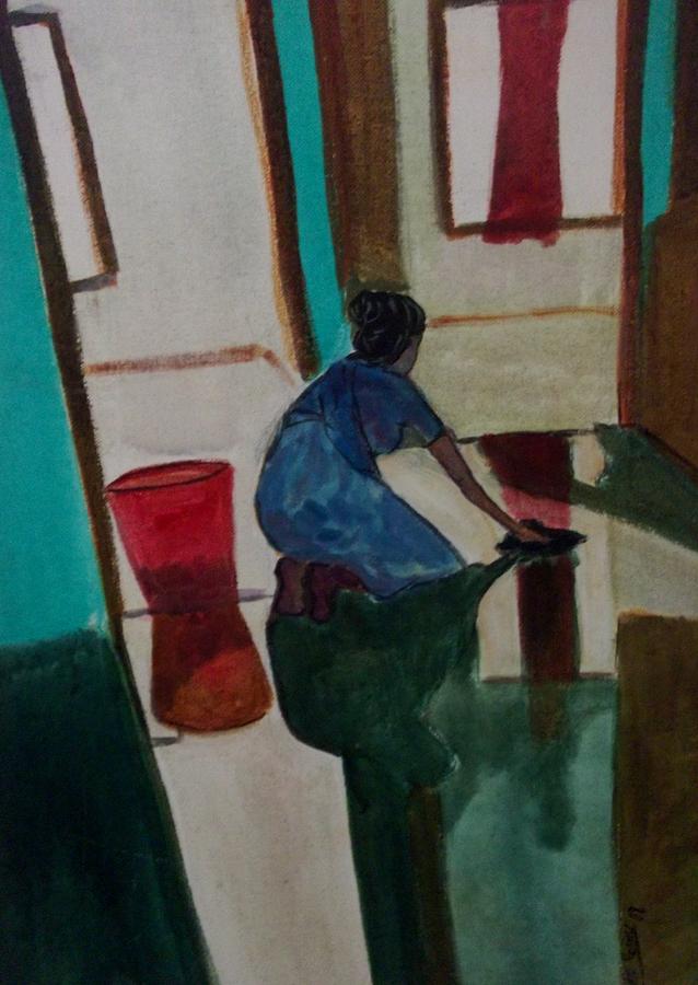 Mopping Painting by Vineeth Menon - Fine Art America