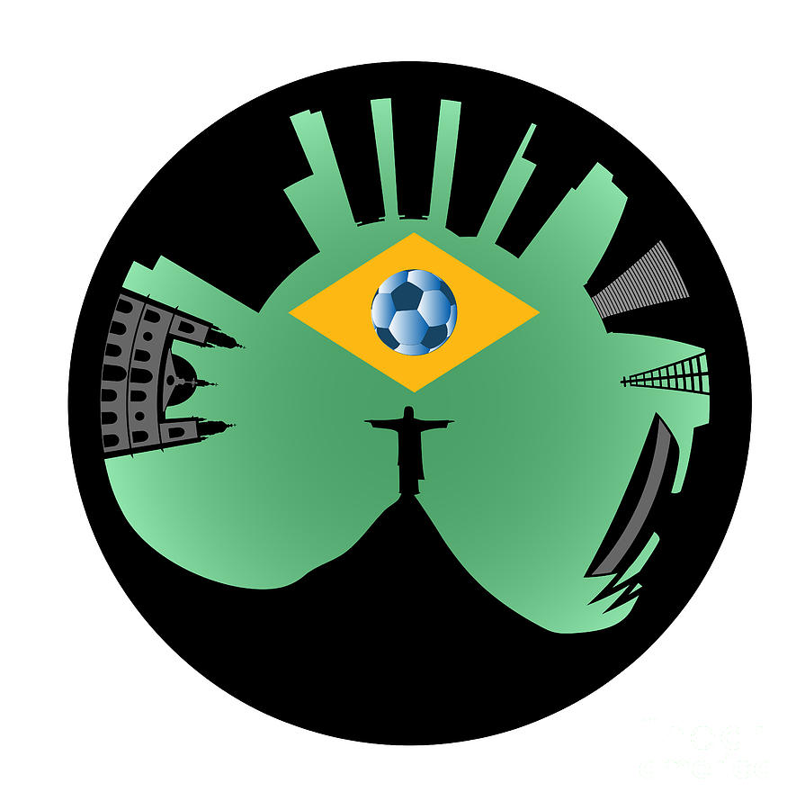 Vector Rio de Janeiro skyline Digital Art by Michal Boubin - Pixels