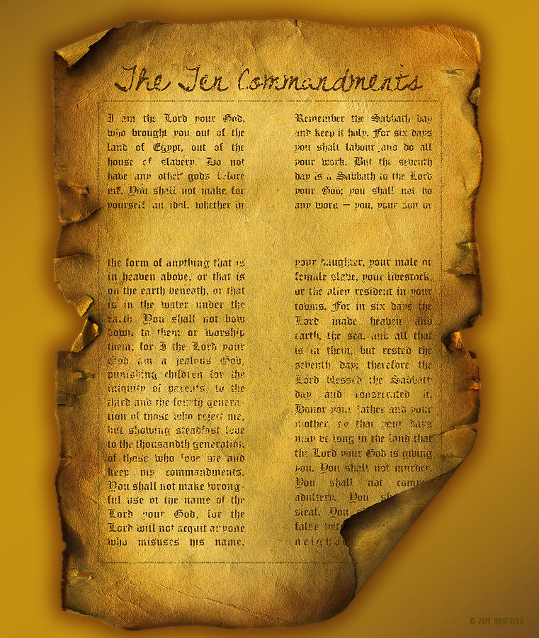 10 Commandments Digital Art by Michael Manfredo - Fine Art America