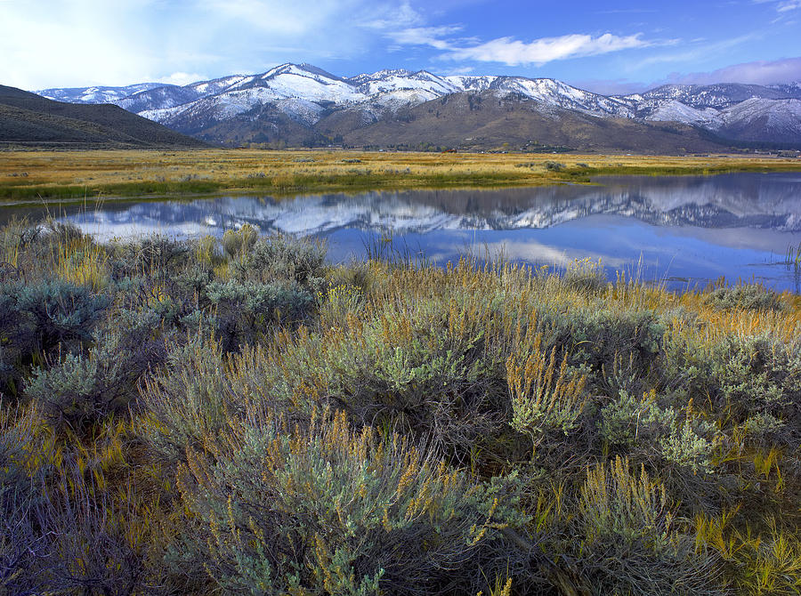 Carson Range and Washoe Lake Photograph by Tim Fitzharris - Fine Art ...