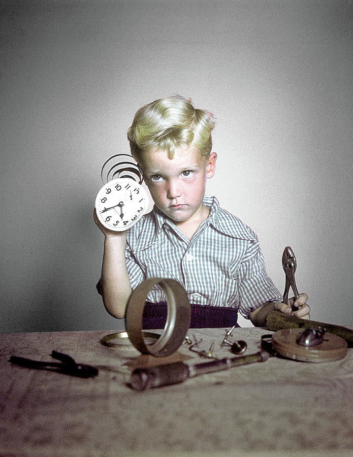 1940s 1950s Funny Boy Confused Taking Photograph by Vintage Images ...