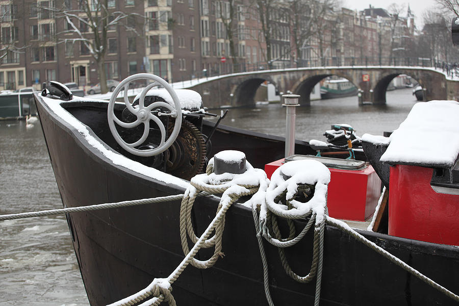 Amsterdam waterfront. Photograph by Oscar Williams - Pixels