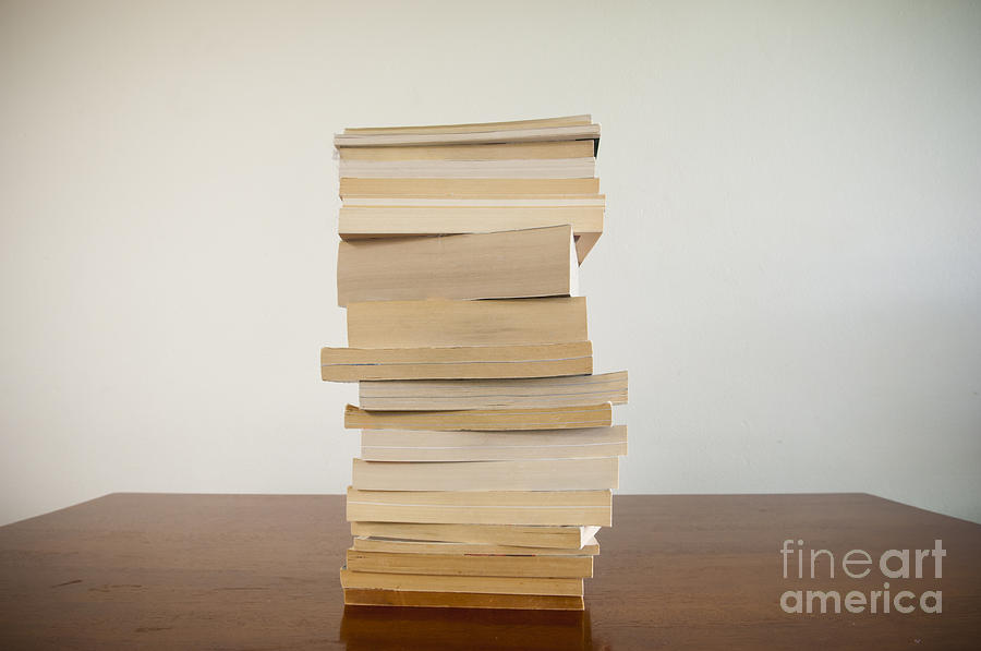 Book Stack on Table Photograph by THP Creative - Fine Art America