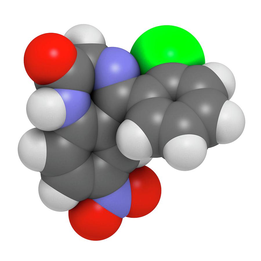 Clonazepam Benzodiazepine Drug Molecule Photograph by Molekuul - Fine ...