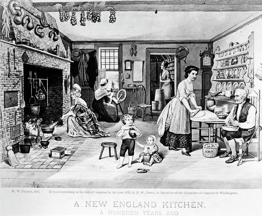 Colonial Kitchen Painting by Granger - Fine Art America