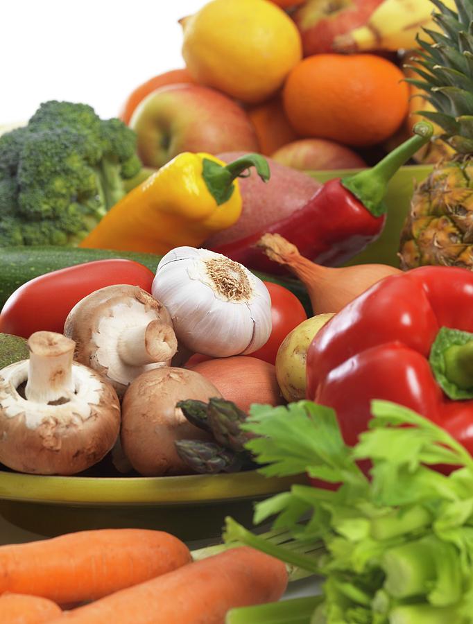 Fruit And Vegetables Photograph by Tek Image - Fine Art America