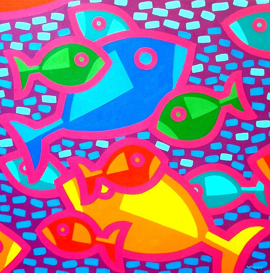 Funky Fish Painting - Funky Fish Fine Art Print