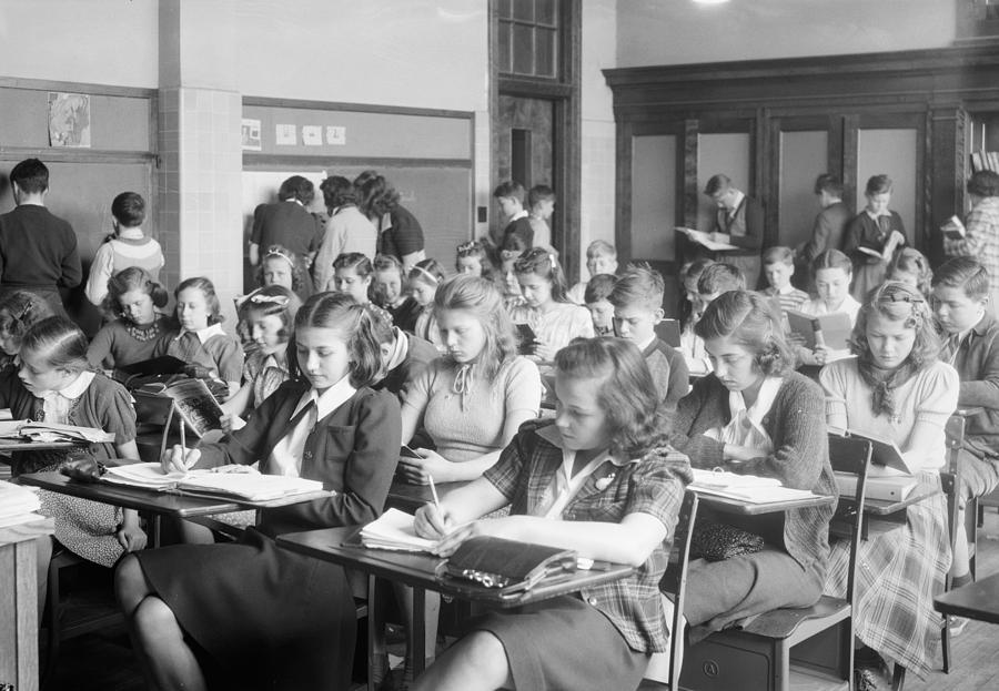 High School Class, C1936 #2 Photograph by Granger - Pixels