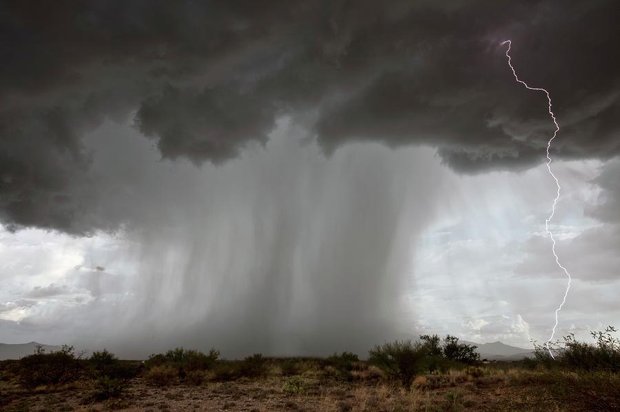 Lightning During Desert Storm Photograph by Roger Hill/science Photo ...