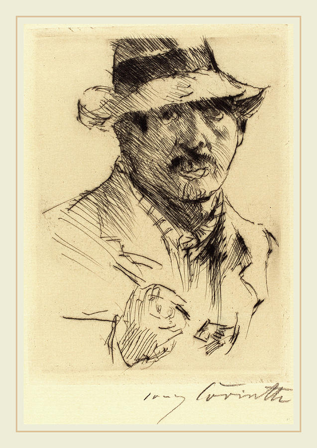 Lovis Corinth, Self-portrait Selbstbildnis Drawing by Litz Collection Lovis Corinth, Self-portrait Selbstbildnis Drawing by Litz Collection
