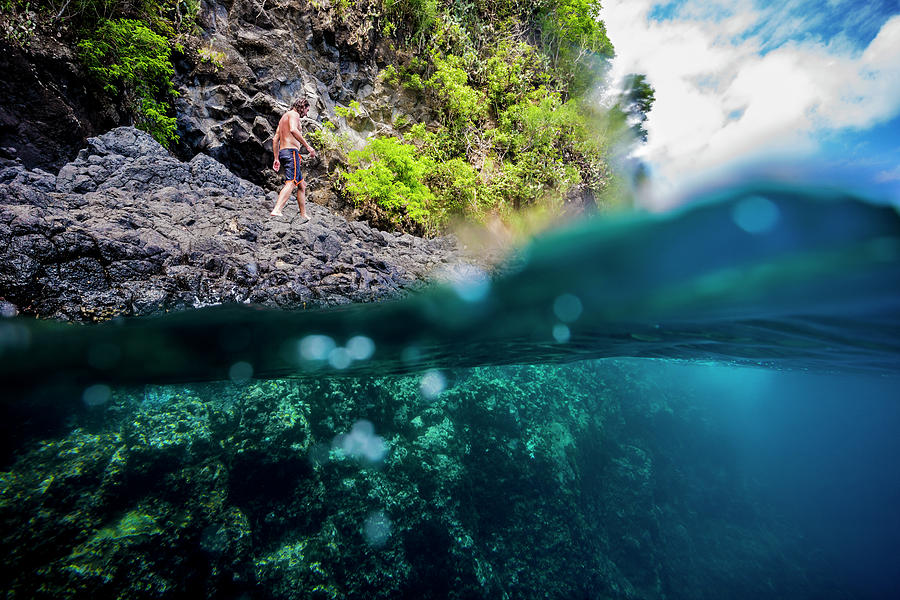 Man Ready For Jumping Off Cliff Photograph by Konstantin Trubavin - Fine Art America