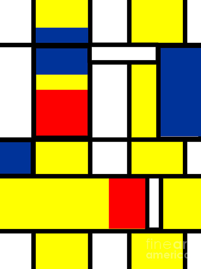 Mondrian Rectangles Digital Art by Celestial Images