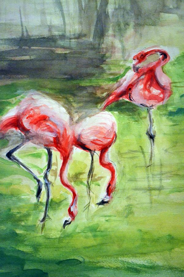 Flamingos Painting by Jennifer Ruderman - Fine Art America