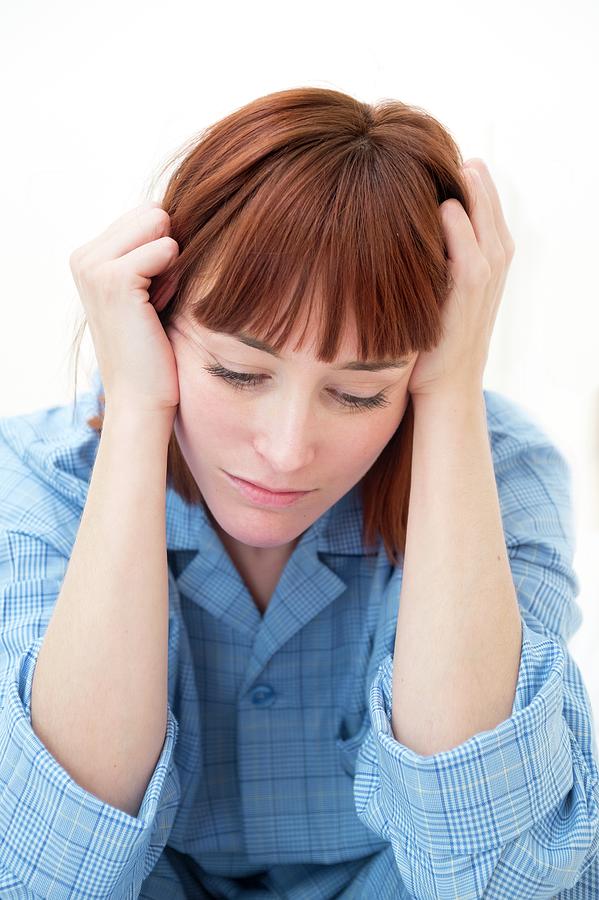 Woman With Hands In Hair Photograph by Ian Hooton/science Photo Library ...