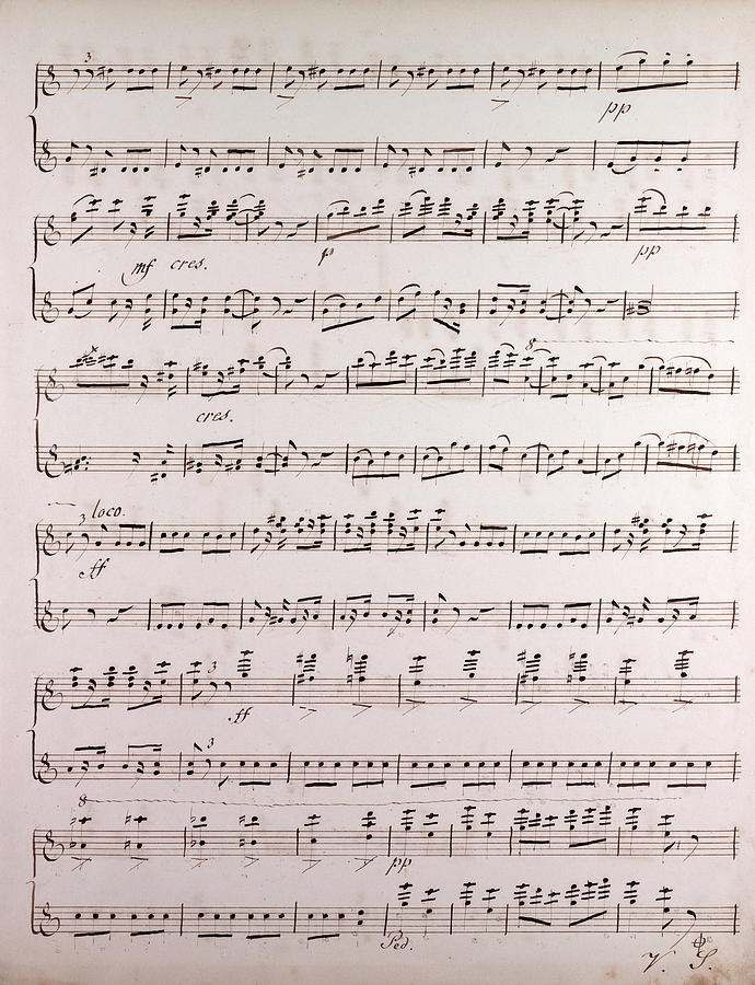 Handwritten Sheet Music, Music Notes Drawing by Litz Collection - Pixels