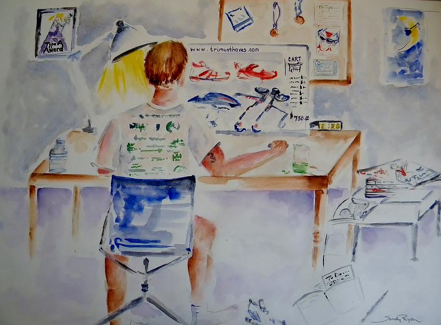 24 Hour Tri Guy Painting by Sandy Ryan - Fine Art America