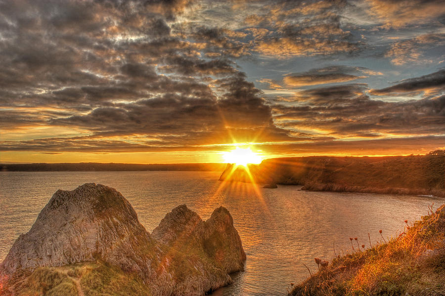 3 Cliffs Sunset Photograph by Dan Davidson - Fine Art America