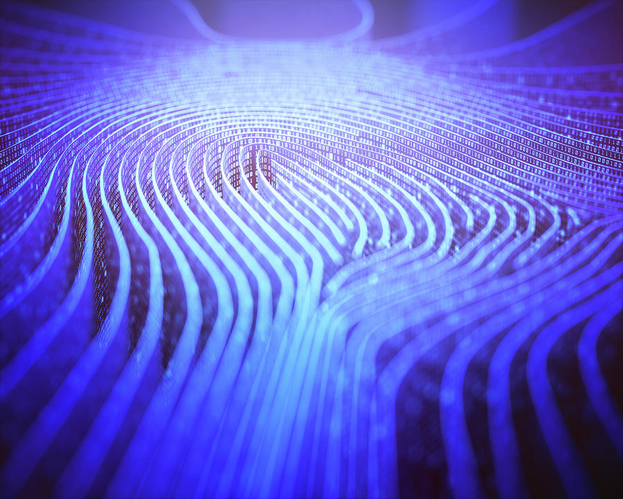Fingerprint Shape In Binary Code Photograph by Ktsdesign/science Photo ...
