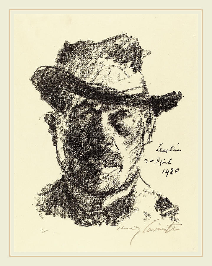 Lovis Corinth, Self-portrait Selbstbildnis Drawing by Litz Collection Lovis Corinth, Self-portrait Selbstbildnis Drawing by Litz Collection