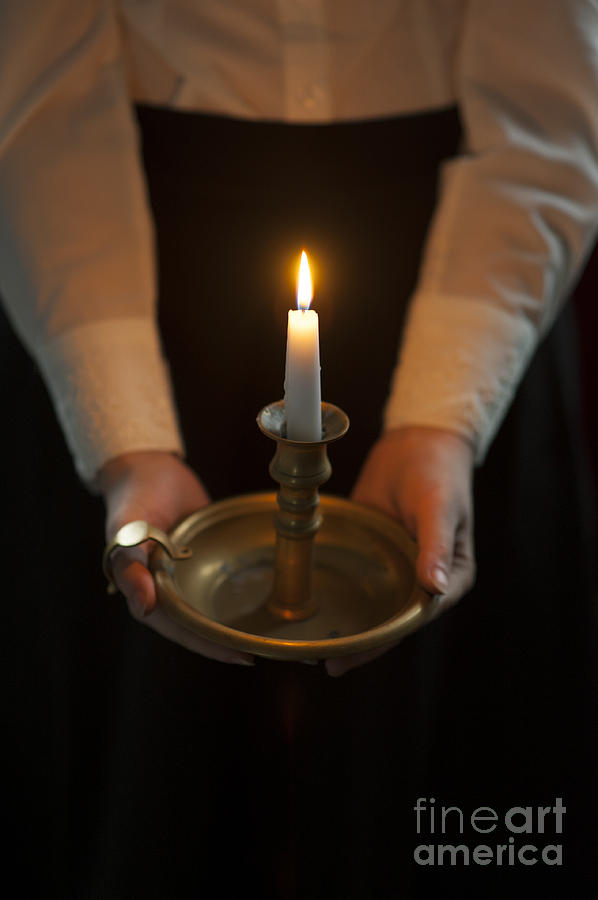 Edwardian Woman Holding A Candle Photograph By Lee Avison Fine Art
