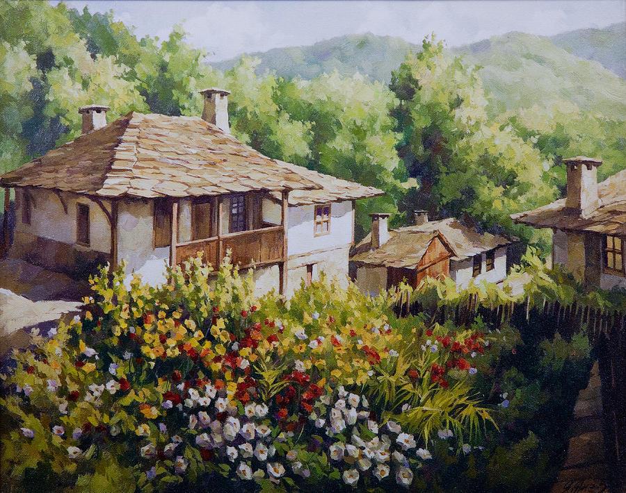 Bulgarian houses Painting by REDlightIMAGE - Fine Art America