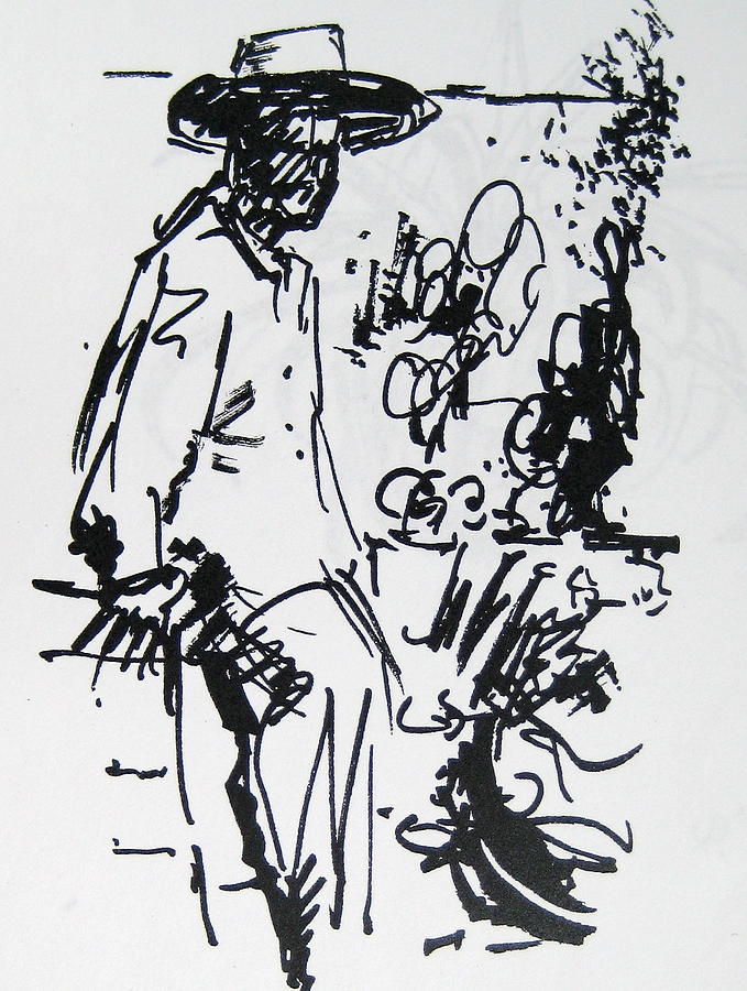 Local Man Drawing by William A Simpson | Fine Art America