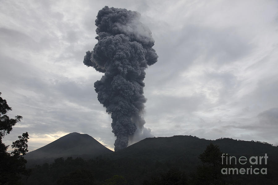 Ash Cloud Rising From Tompaluan Crater Photograph by Richard Roscoe ...