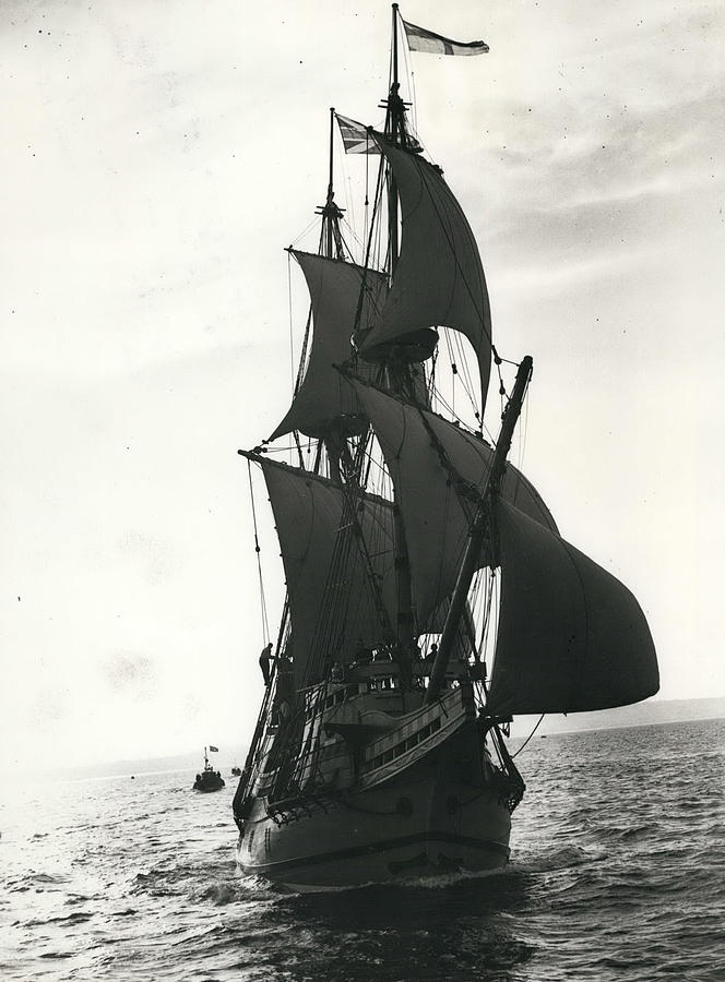 The “mayflower II” Under Sail - At Last. Photograph by Retro Images ...