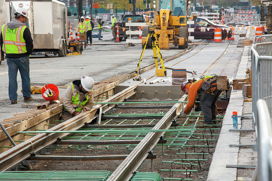 Tram Line Construction Photograph by Jim West | Fine Art America