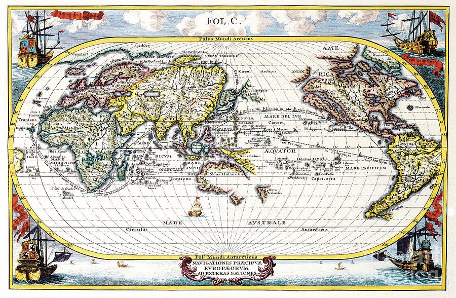 Antique Map Painting by Baltzgar - Fine Art America