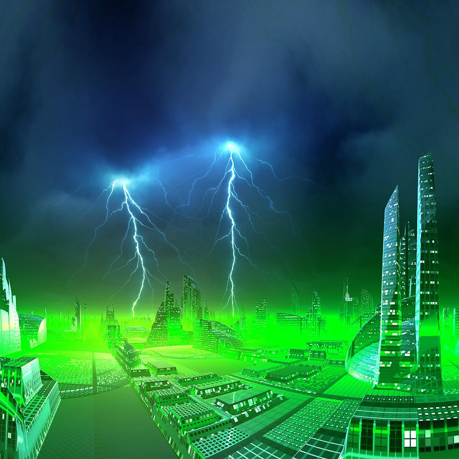 Alien City #9 Photograph by Mehau Kulyk/science Photo Library - Pixels