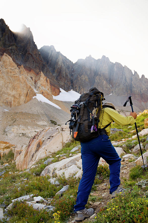 A Climber Approaches Split Mountain Photograph by Kevin Steele | Fine ...