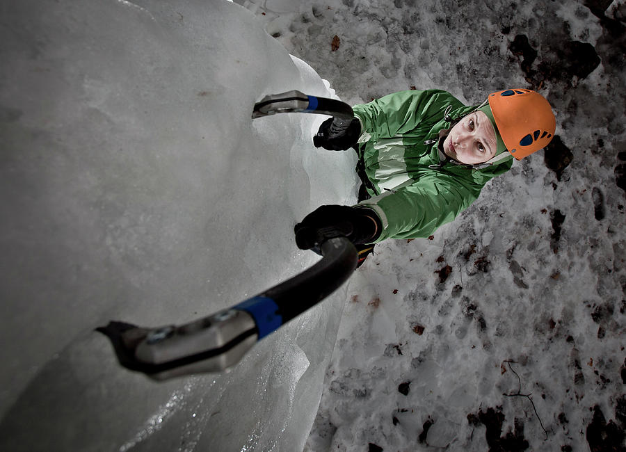 A Female Ice Climber Bouldering Photograph by Christopher Beauchamp ...