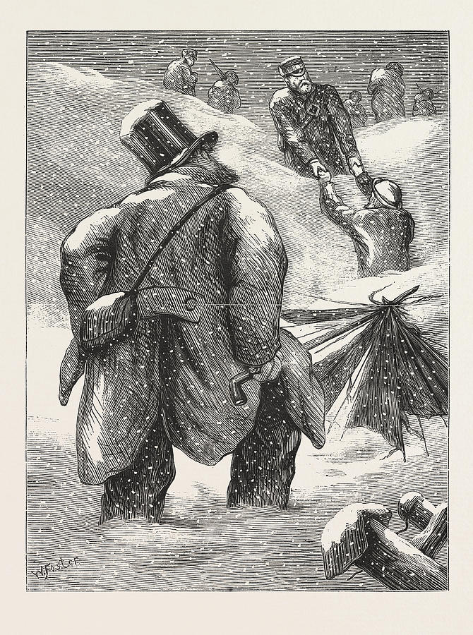 A Foraging Party, An Incident On The Great Northern Drawing by English ...